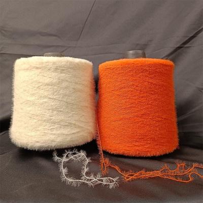 China 1.3cm x 0.9cm Nylon Feather Yarn with Rabbit Hair - 0.7cm to 8cm Feather Length for 7GG-14GG Knitting Machines for sale
