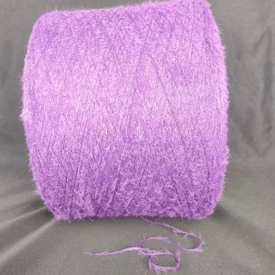 China 1.3cm 100% Polyester Feather Yarn for 10GG-12GG Knitting Machines - Soft Eyelash Yarn for Sweaters and Accessories for sale