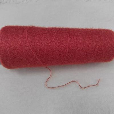 China Red Feather Polyester Mink Eyelash Fancy Yarn 0.3-8.0cm Length NM21-3.5 Count for Knitting for sale