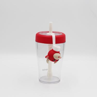 China Children School BPA Free Custom Water Bottle for Kids Plastic Tritan Straw Drinking for sale