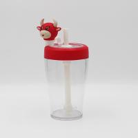 China Leak Proof BPA Free Kids Plastic Water Bottle with Straw Creative Design for sale