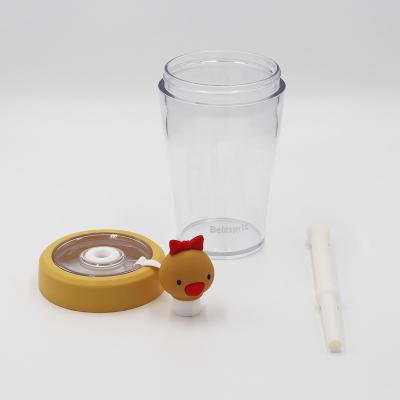 China Creative Design Leak-Proof BPA Free Kids Plastic Water Bottle with Straw for sale