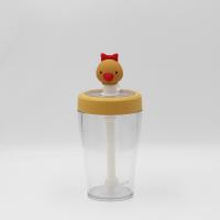 China 430ml Multifunction Silicone Straw Water Bottle Lovely design for sale