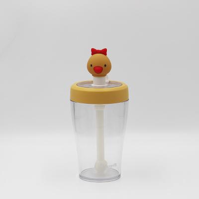 China 430ml Multifunction Silicone Straw Water Bottle Lovely design for sale