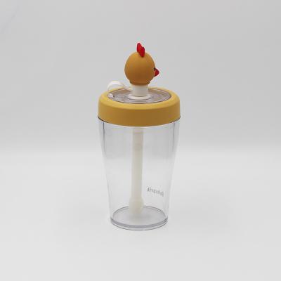 China Custom Logo Plastic Tritan Carton Shaped Water Bottle With PP Straw for sale