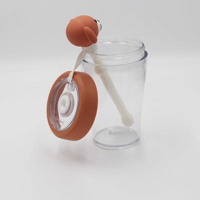 China Fashion Sport Reusable Straw Water Bottle With Rabbit Stopper for sale