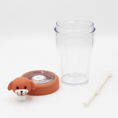 China BPA Free Reusable Straw Water Bottle Transparent For Lady Children for sale