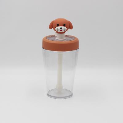 China Plastic 430ml Customized Water Bottle With Cartoon Rabbit Stopper for sale