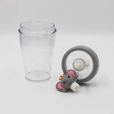 China 430ml Eco Friendly Water Bottles With Straw BPA Free Drink Container for sale