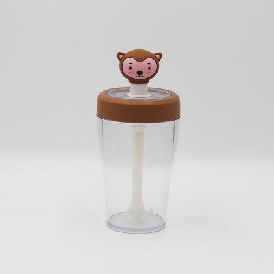 China OEM Transparent Reusable Straw Water Bottle 185*89mm Juice Bottle for sale