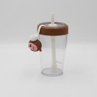 China Contemporary 430ml Shaker Water Bottle Plastic Drink With Straw for sale