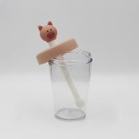 China OEM ODM 430ml Transparent Cartoon Water Bottle With Animal Stopper for sale