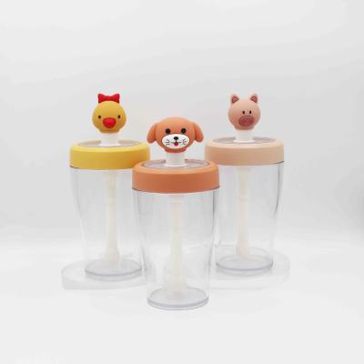 China Animal Stopper Reusable Plastic Water Bottles With Straw School Use for sale