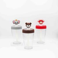 China Plastic Transparent Custom Made Water Bottles With Straw PP Lid for sale