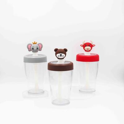 China Plastic Transparent Custom Made Water Bottles With Straw PP Lid for sale