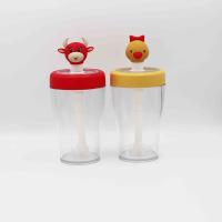 China Plastic Durable Lemon Juice Tritan Water Bottle With Unique Leak Proof Sealed Cup for sale