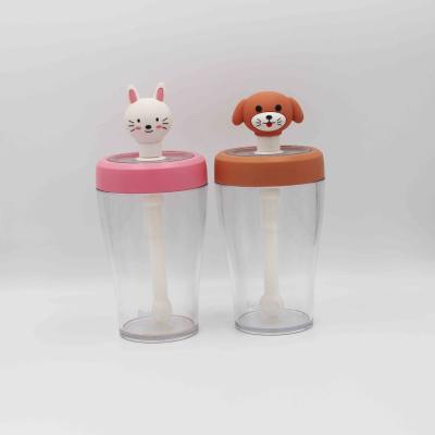 China Dust Proof Design Custom Printed Water Bottles With Cartoon Straw for sale