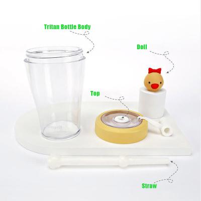 China FDA Clear Plastic Water Bottle Silicone Drink Bottle With Straw for sale