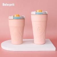 China BPA Free Gym Sport Plastic Water Bottle With Silicone Handle for sale