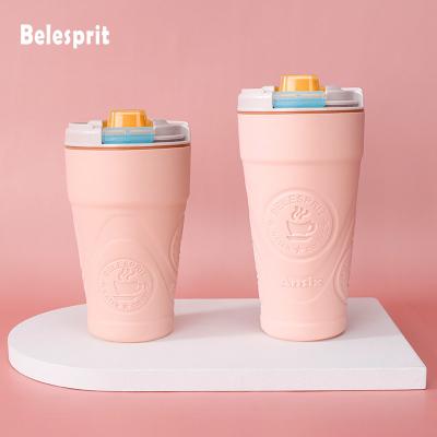 China BPA Free Gym Sport Plastic Water Bottle With Silicone Handle for sale