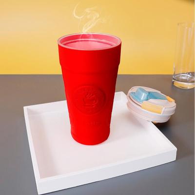 China Double Layer Insulation Silicone Coffee Mug With Silicone Handle for sale