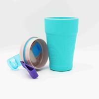 China Personalized 360ml 460ml 560ml Reusable Silicone Coffee Mug With Lid for sale