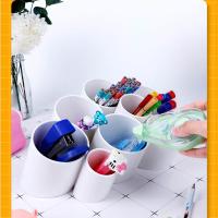 China Plastic PP Large Multifunction Desktop Pen Holder 9 Cups Pen Holder for sale