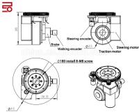 China Brushless Rueda Grua Warehouse AGV Drive Wheel Assemblies Delivery Robot Swivel Casters for sale