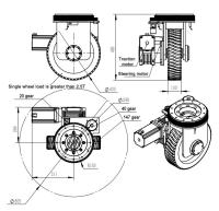 China ZL-490 ZHLUN Heavy Duty AGV Drive Wheel 2T Brushless Motor DC48V with Controller for sale