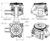 China B27 Shock Absorbing AGV Drive Wheel 1000kg Load for Servo Motor Robot Forklift for sale