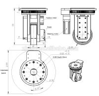 China AGV DC Suspension Pallet Drive Motor Wheel 180mm 1000kg Load PU Heavy Duty Steering Wheel for sale