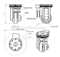 China ZL-350 Vertical AGV Steering Wheel 1000kg Load 200mm Wheel for Kinco Motor Forklifts for sale