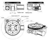 China ZL-160 AGV Drive Wheel 6In DC Motor 800kg Load Low Installation Steering Wheel System for sale