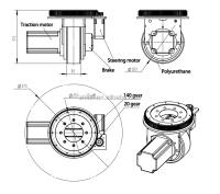 China Ets Accelerate Servo 10 Inch heavy duty wheel Mecanum Wheels Forklift Differential for sale