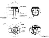 China ZL-145 AGV Mini Steering Wheel 120mm Diameter 200kg Load Material Handling Parts for sale