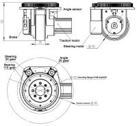China 230mm AGV Steering Drive Wheel 1000kg Load for Logistics Cart Drive Wheels for sale