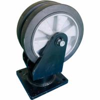 China Aluminum Core Elastic Rubber Forklift Caster Wheel 100mm 85kg Load Capacity for Hand Pallet Truck for sale