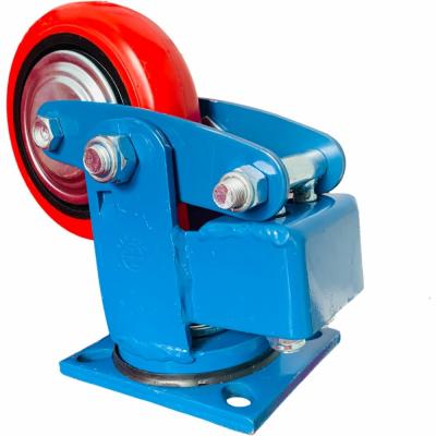 China Shock Absorption AGV PU Swivel Damping Heavy Duty Caster Wheel 6 Inch 380kg for sale