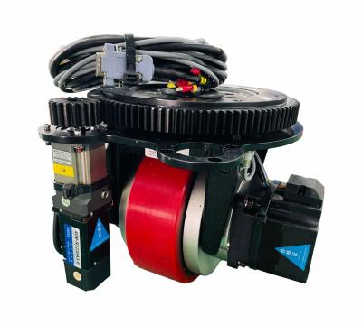 China 300W 24V AGV Drive Wheel Steerable Integrated Motor 180mm Diameter 230mm Height for sale