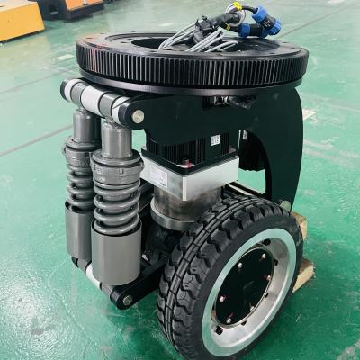 China Rubber Double Wheel Differential Drive 3000W AC Motor 300mm AGV Drive Wheel for sale