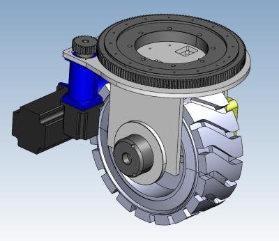 China 48V AGV Heavy Duty Robot Drive Wheel 125mm with Dual Motor Steering for sale