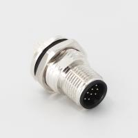 China M12 Male Conector Panel Mounting 12 Pin A Code Circular Connectors for PCB Mounting for sale