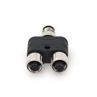 China M12 Distributor Connector Y Distributor Male 4 Pin To Female 4 Pin A Coding for sale