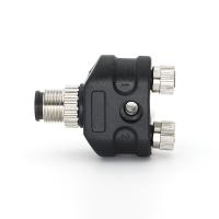 China Y Distributor M12 Connector 4 Pin Male To M8 3 Pin Female A Coding for sale