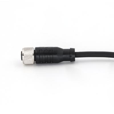China M12 Pre Assembled 10M Cable Connector 3 Pin IP67 Straight PVC Black Unshielded for sale
