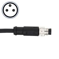 China Pre Assembled M8 Male Connector 3 Pin With Cable Straight A Code PVC for sale