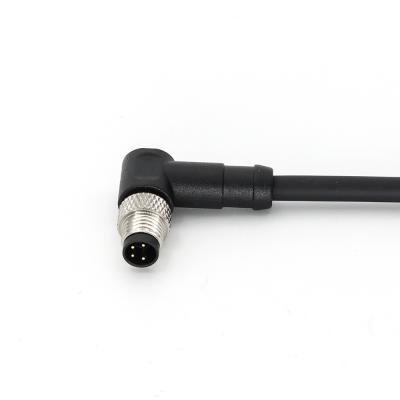 China Male M8 Connector 4 Pin IEC 61076-2-104 Pre Assembled Cable Angled A Code for sale