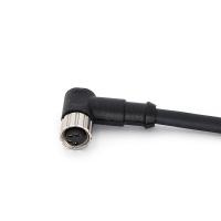 China M8 Molded Cable Circular Connector Angled Female 3 Pin A Code Waterproof IP67 for sale