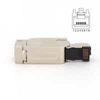 China RJ45 Wireable Field Assembly Connector Straight 8 Pin Metal Housing for sale