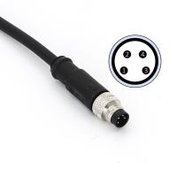 China IEC 61076-2-104 M8 Connector With Molded Cable Straight Male 4 Pin A Code PVC for sale